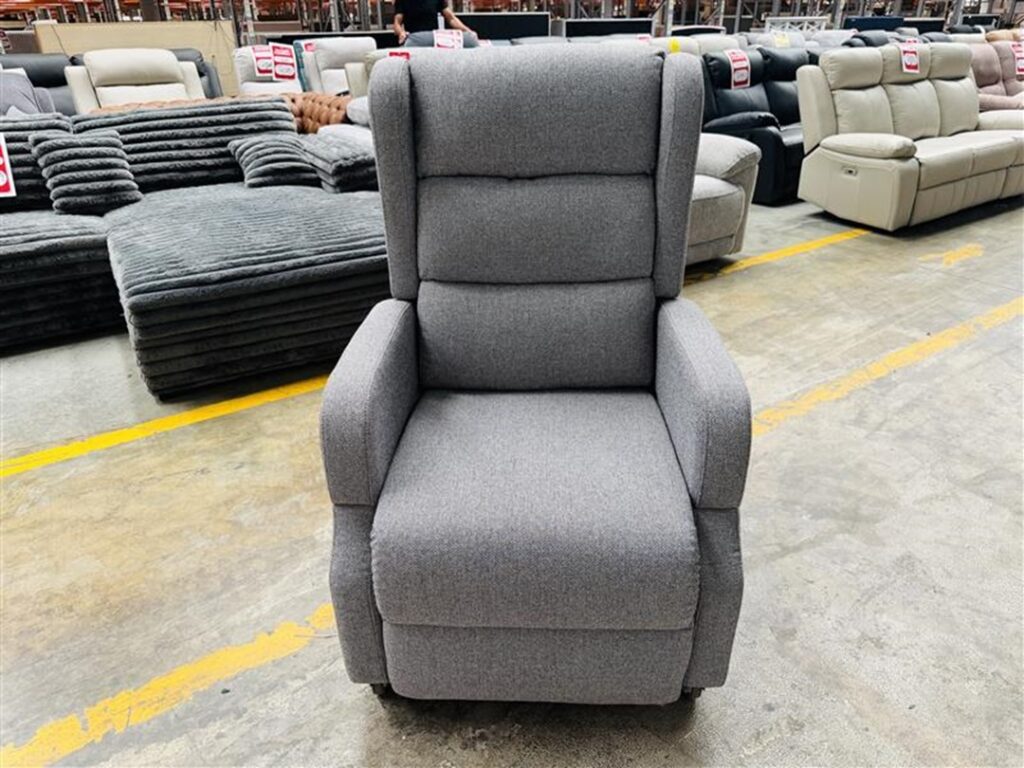 Dark Grey Fabric Dual Motor Lift Chair on Wheels - Seconds Furniture