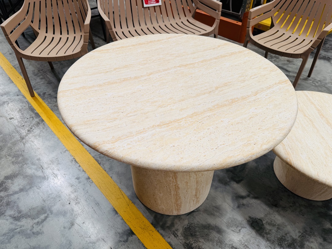 100cm Cement Outdoor Dining Table - Seconds Furniture