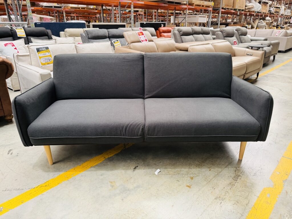 Charcoal Grey Fabric Fold Down Sofabed - Seconds Furniture