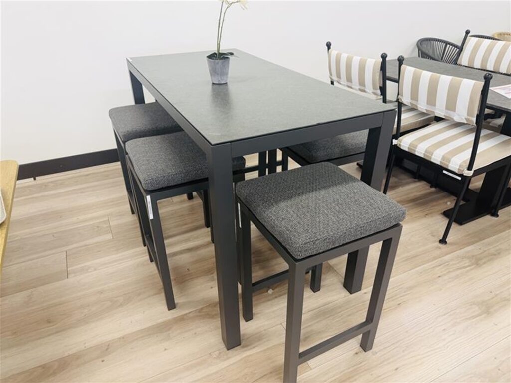 Dark Grey 7pc Outdoor Bar Setting - Seconds Furniture